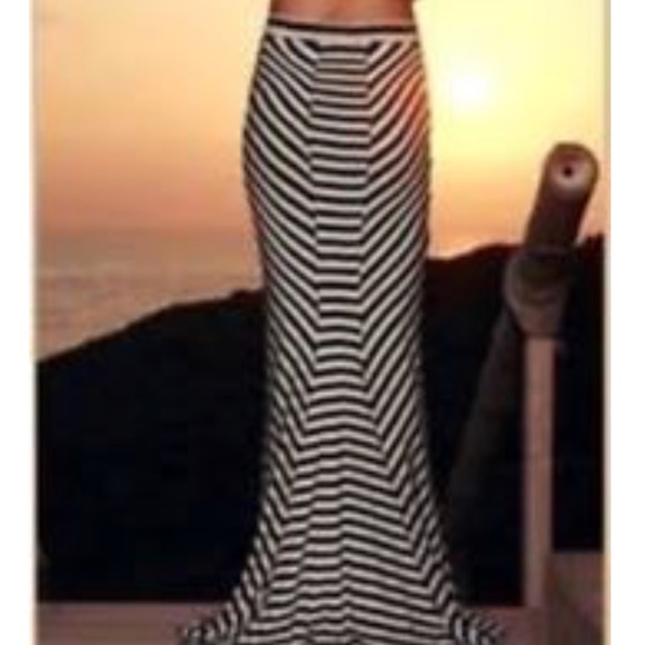 Torn by Ronny Kobo | Skirts | Torn By Ronny Kobo Striped Fishtail Maxi ...